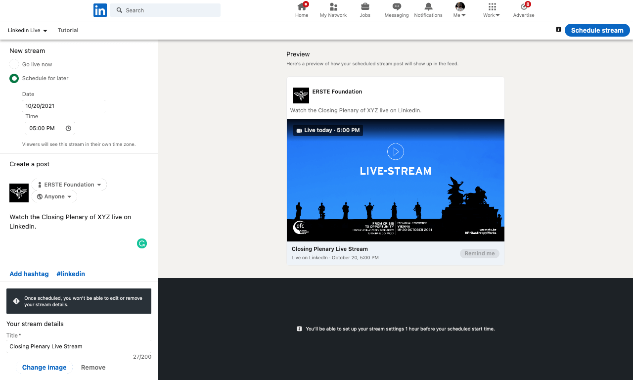 How To Set Up Your Scheduled Live Stream On LinkedIn - Fresh van Root