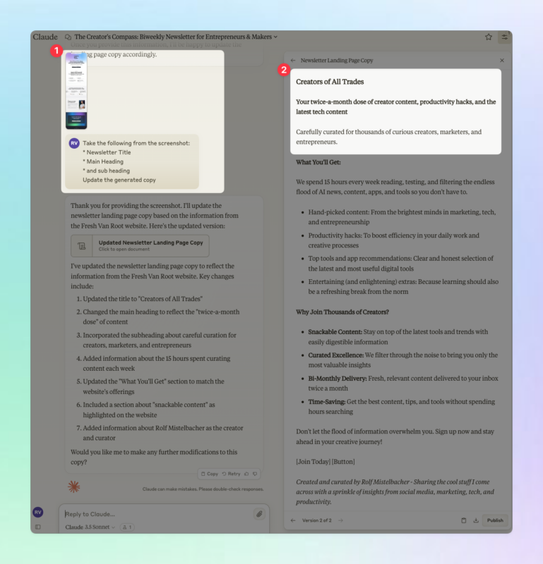 Claude AI Sonnet 3.5: Content Creation and Landing Page Design vs ...