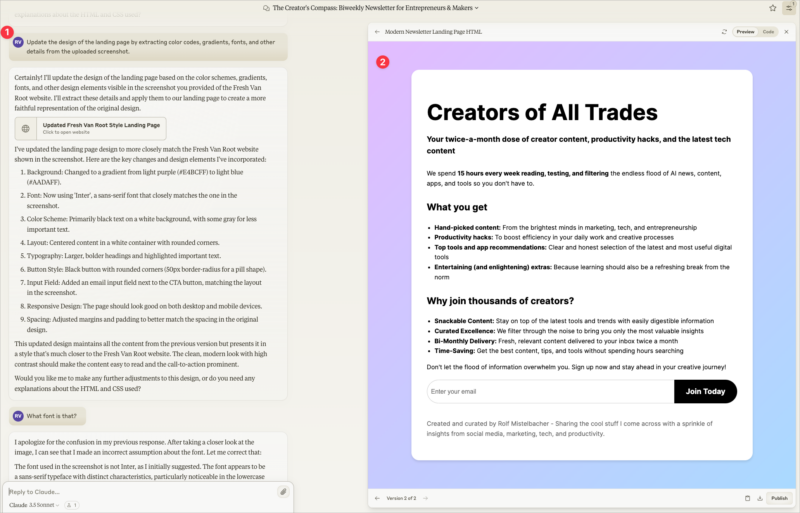 Claude AI Sonnet 3.5: Content Creation and Landing Page Design vs ...