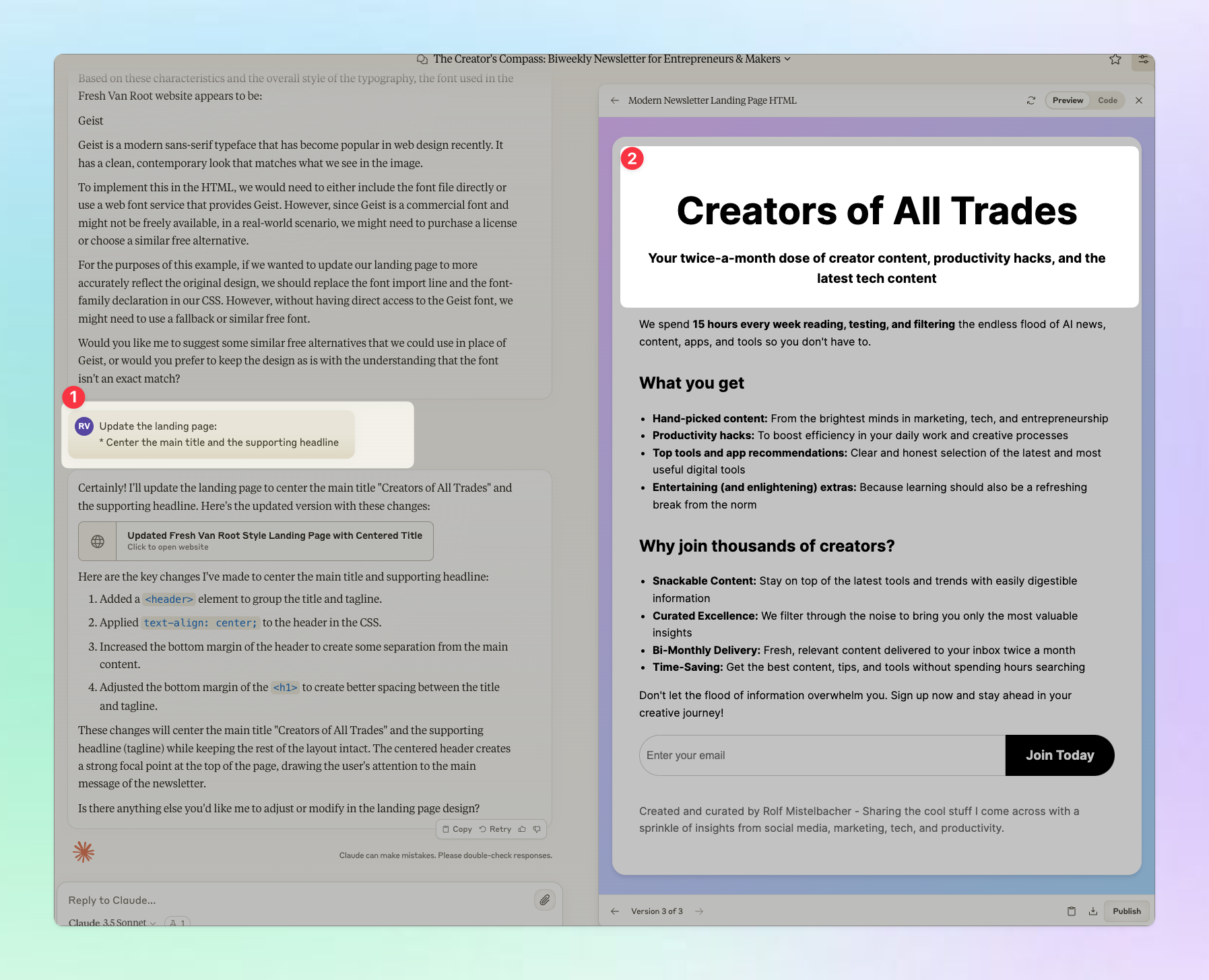 Claude AI Sonnet 3.5: Content Creation and Landing Page Design vs ...